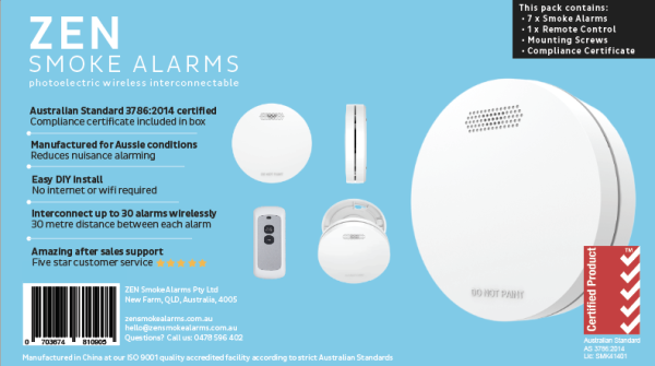 Wireless Interconnected Photoelectric Smoke Alarm with 10 year battery ...