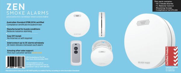 Wireless Interconnected Photoelectric Smoke Alarm with 10 year battery ...